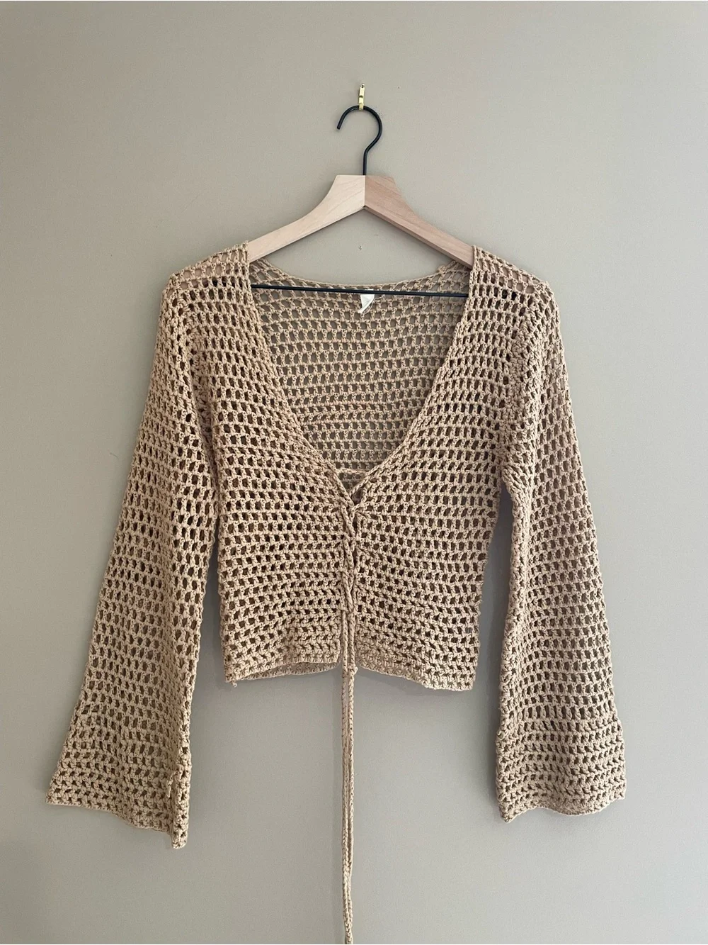 Primi | Swim | Crochet Tiefront Swim Coverup In Beige | Poshmark
